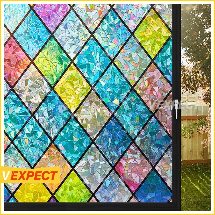 Stained Glass Window Sticker Film, Window Privacy Films, Colorful ...
