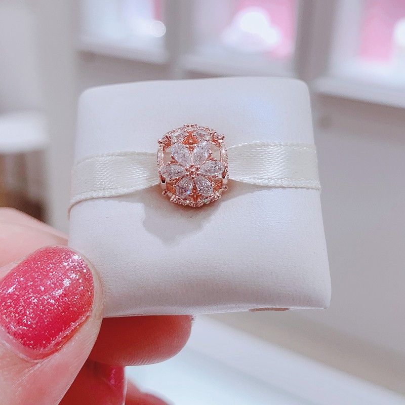 2025 Latest 100% Pandora Rose Gold Sparkling Plant Specimen String ...