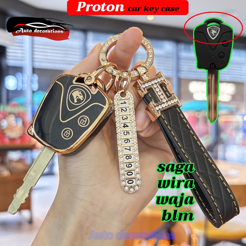 Proton saga car key case gold edge key covers For Proton wira waja blm ...