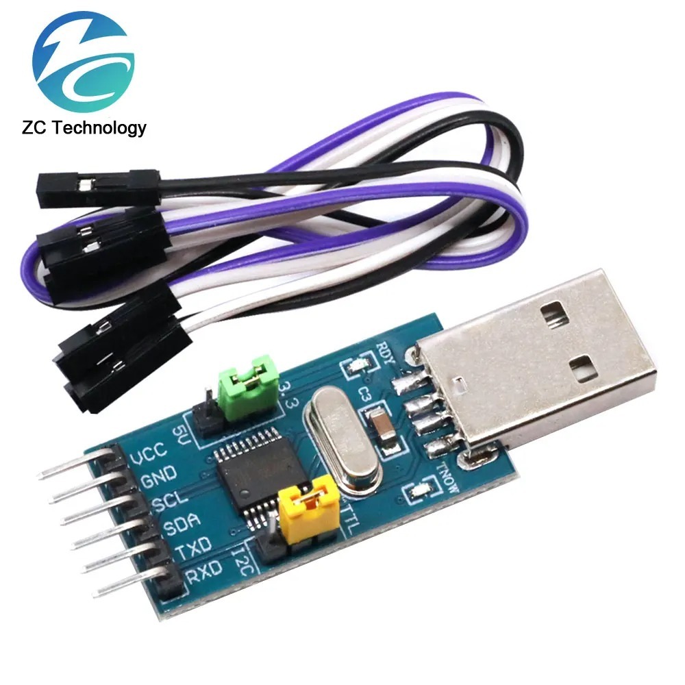 CH341T 2 in 1 module 3.3V 5V USB to I2C IIC UART USB to TTL single-chip serial port downloader ...