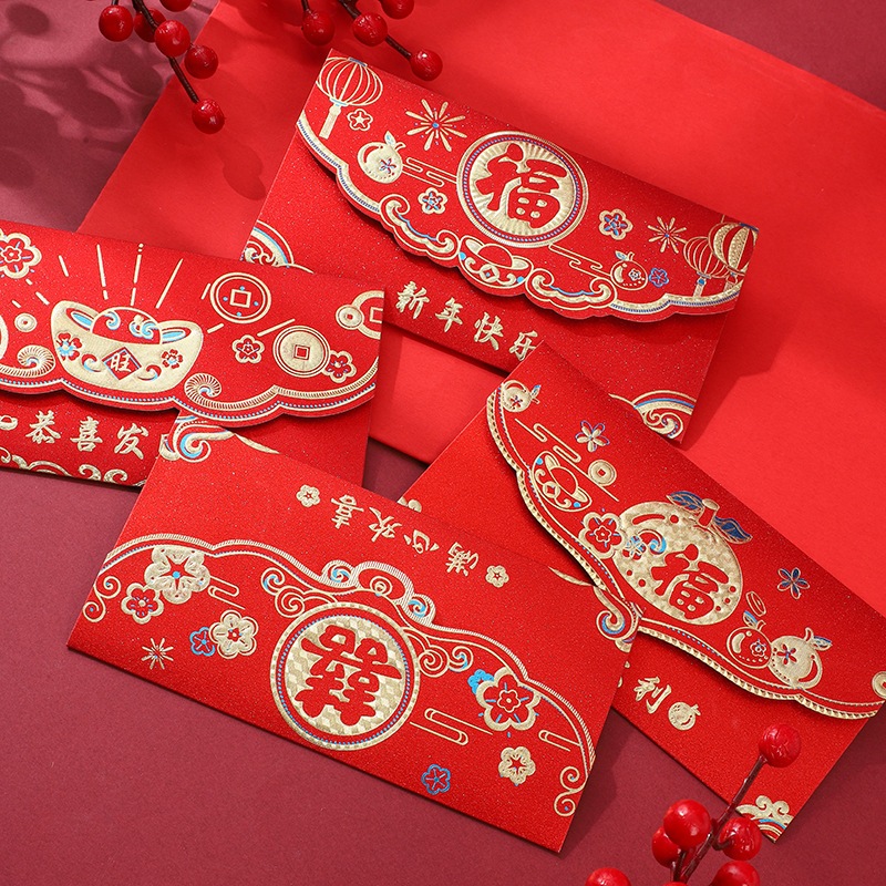 #CNY Angbao#2025蛇年新年红包封烫金高档翻盖利是封包结婚乔迁春节过新年喜庆红包袋 | Shopee Malaysia