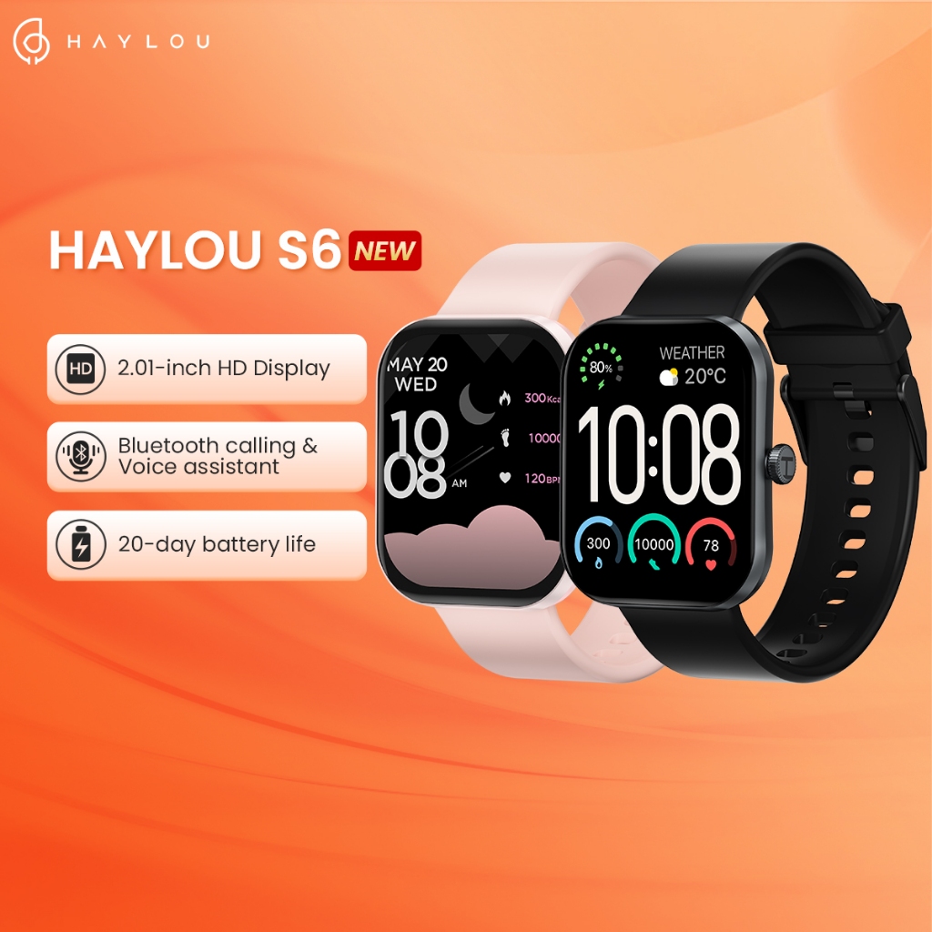 Haylou S6 Smart Watch 2.01"HD Display 5.3Bluetooth Calling 20Day ...