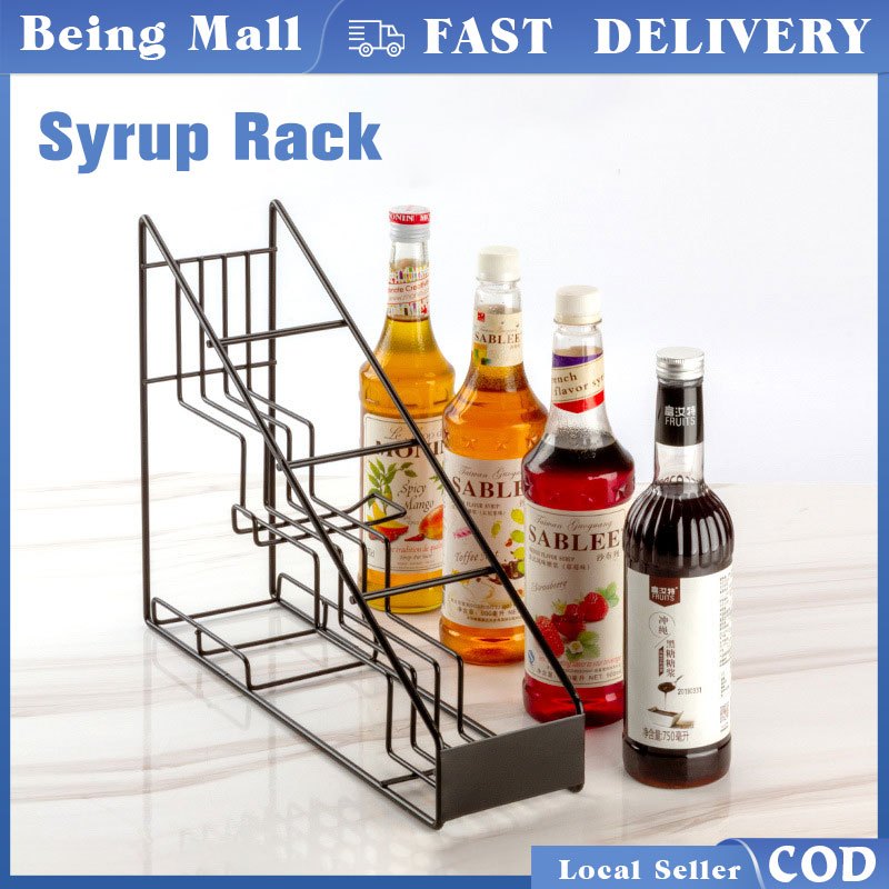 Syrup Rack Multifunctional Stainless Steel Wire 4 Compartment Bottle ...