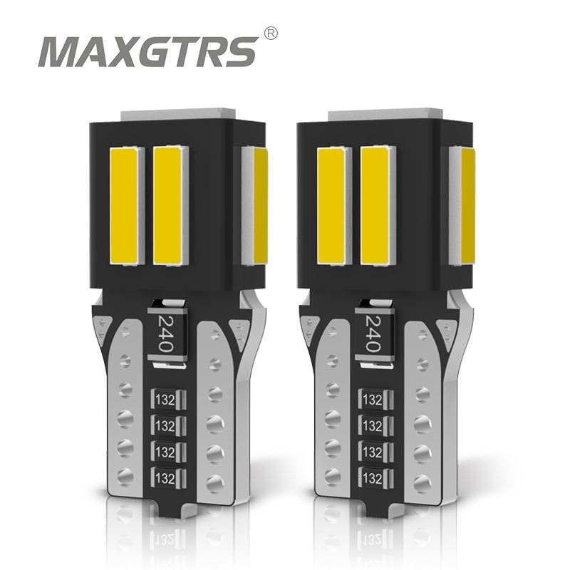 MAXGTRS 2x T10 W5W LED Bulbs Canbus Car Interior Light Dome Trunk Lamp ...