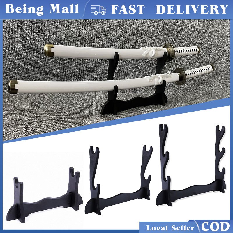 3 Tier Anime Knife Rack DIY Katana Stand Wooden Game Weapon Display ...