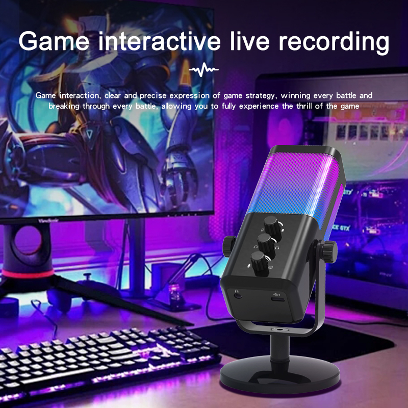 VeGue M7 USB/XLR Dynamic Microphone with RGB Control/Headphone jack ...