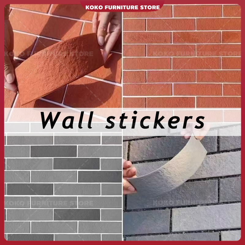 DIY 3D Flexbrick 24*6CM 60pcs/1set Wall stickers soft porcelain soft ...