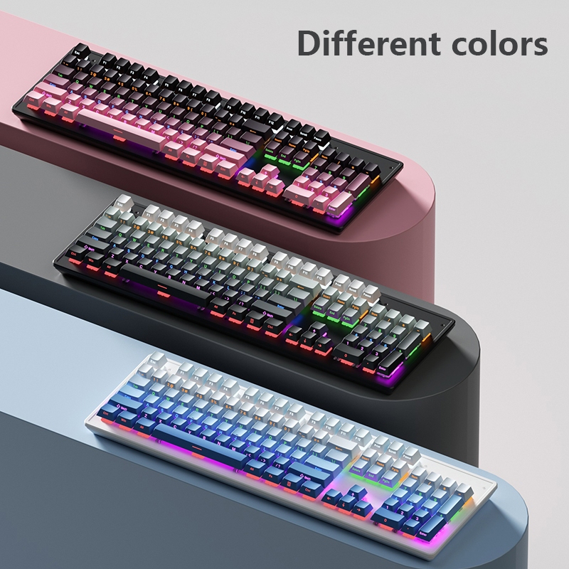 Meta K104 Wired Mechanical Keyboard with Rainbow Light Full Keyboard ...