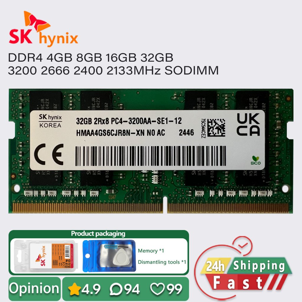 SK Hynix DDR4 4gb 8gb 16gb 32gb 3200 2666 2400 2133 MHz laptop memory sodimm ram pc4 | Shopee ...
