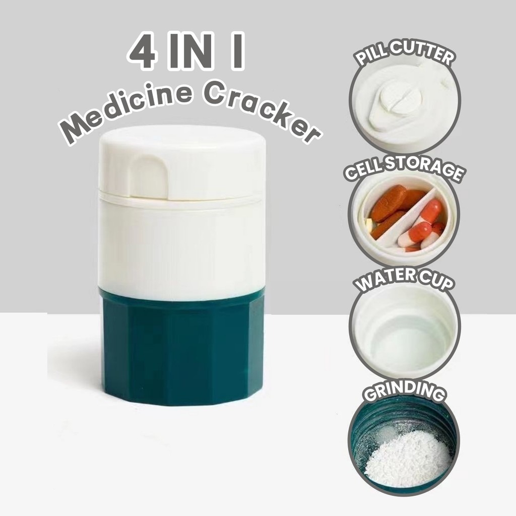 4IN1 Medicine Cracker Cutter Portable Tablet Separator Grinding Pill ...