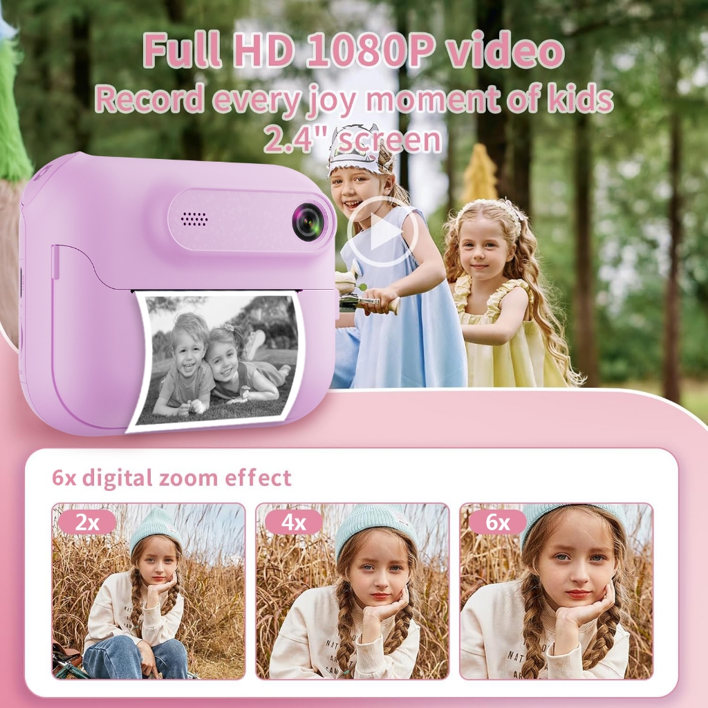 1080P Instant Photo Printing Camera with Print Photo Paper Instant ...