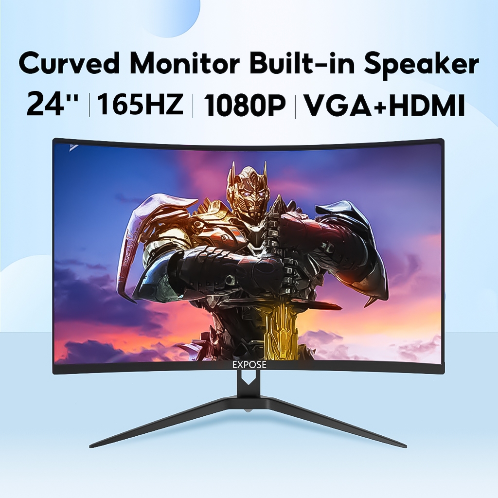 EXPOSE Monitor PC IPS 2K/4K Curved Gaming Monitor 24-27Inch built-in ...