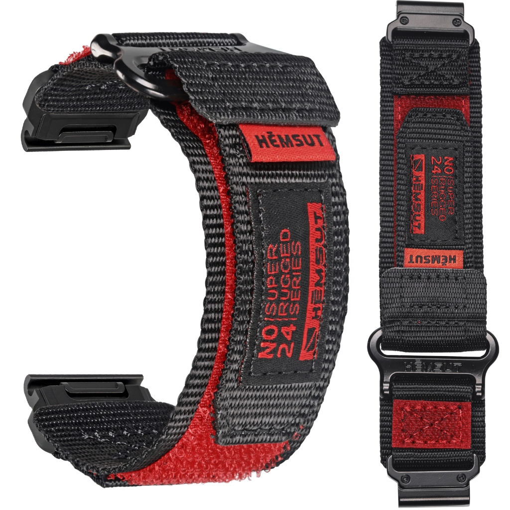 Hemsut Nylon Quickfit Strap for Garmin Watch Band Rugged Black Sporty ...