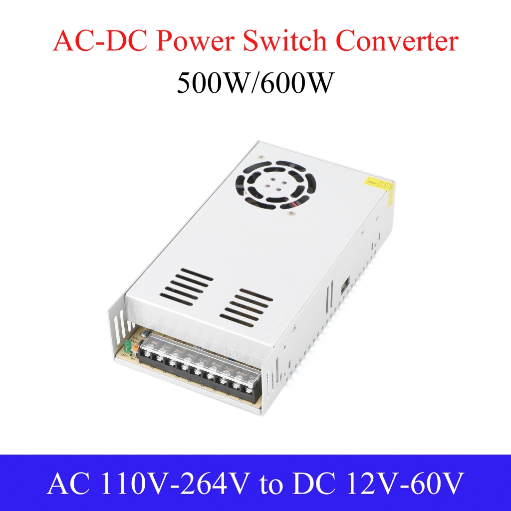 Switching power supply DC 500W 600W 12V 15V 24V 28V 36V 48V 60V indoor dual-panel transformers ...