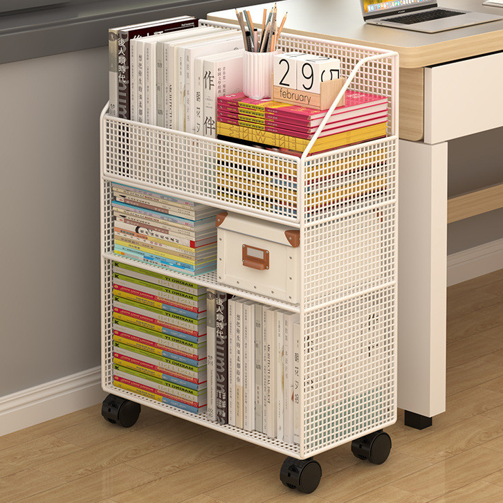 Movable Small Bookshelf Desk Storage Rack Floor-standing Household ...