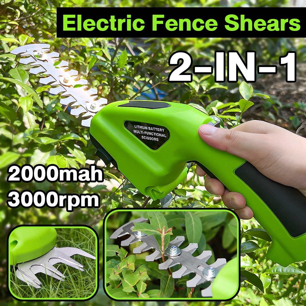 7.2V Electric Grass&Shrub Shear 2 in 1 Lithium-ion Rechargeable ...