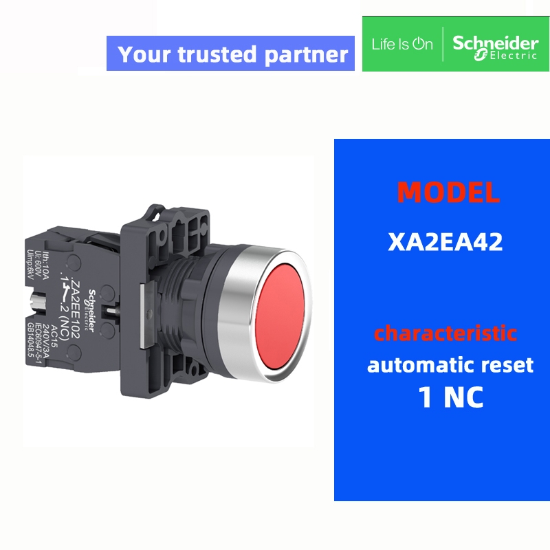 Original Schneider button XA2EA42 Red self reset button 1NC | Shopee ...