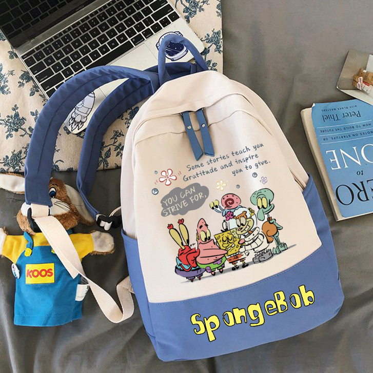 Cartoon Cute SpongeBob, Patrick Star, Mr. Krabs and Squidward Schoolbag ...
