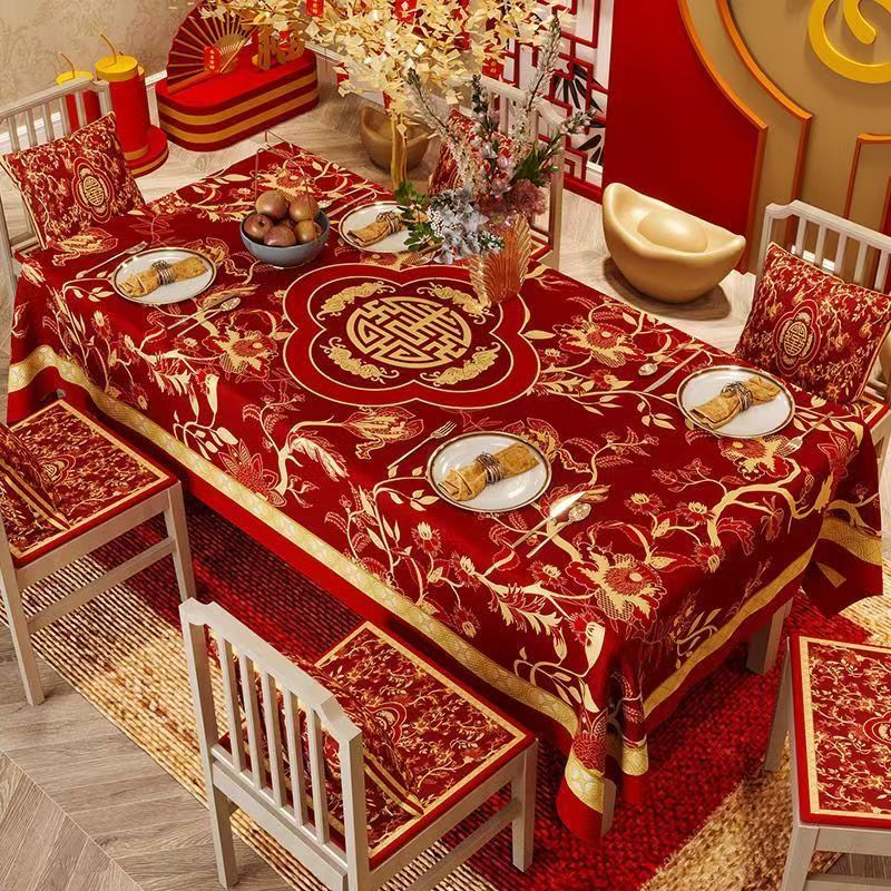 Chinese New Year Tablecloth Rectangle Wedding Table cover Party Dinner ...