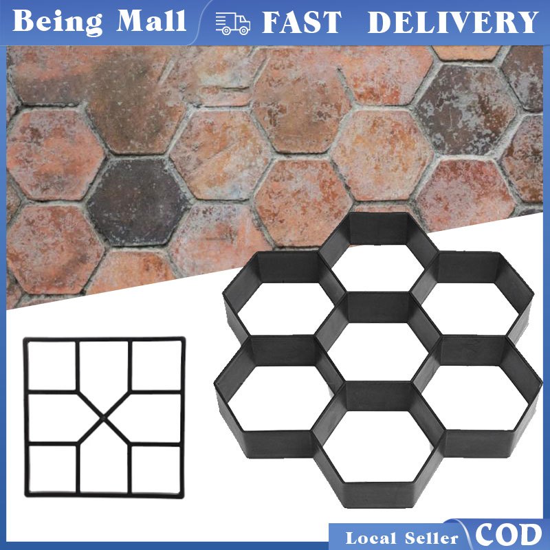 Hexagon Paving Mould Park Path Stone Moldings DIY Walkway Paving ...