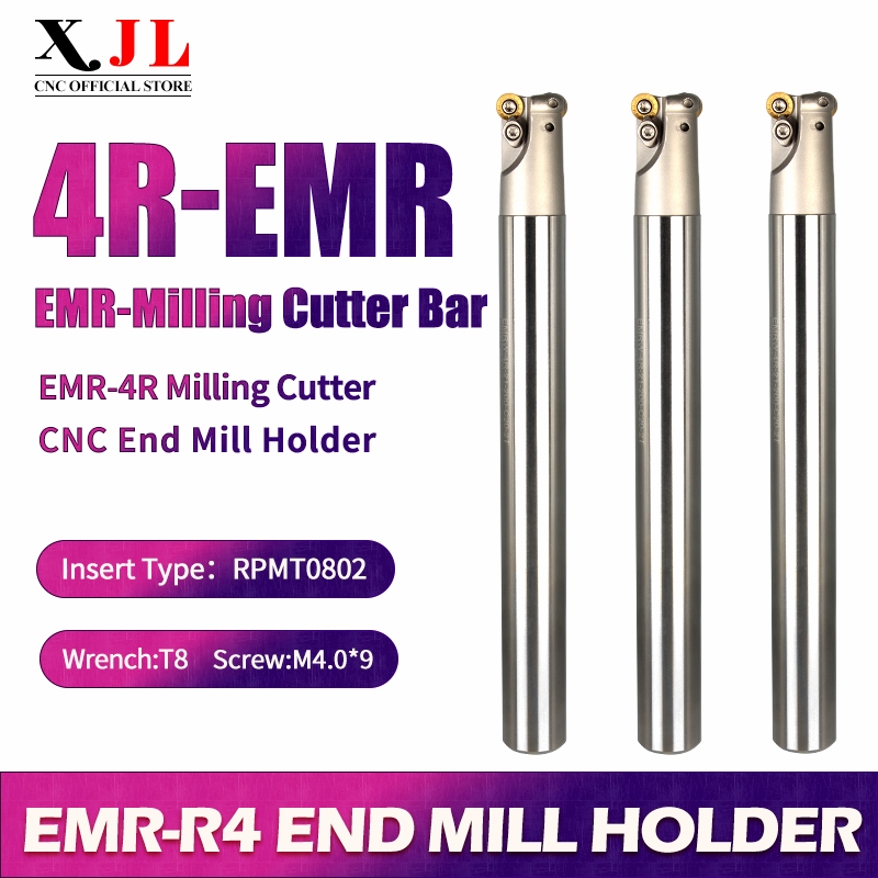 XJL R4 EMR Milling Cutter Bar Round Nose Bull CNC End Mill Holder R4 ...
