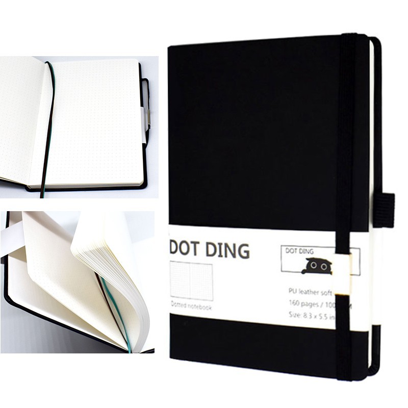Leather Covered BUJO Planner Bullet Journal dots grid pages A5 size 80 ...