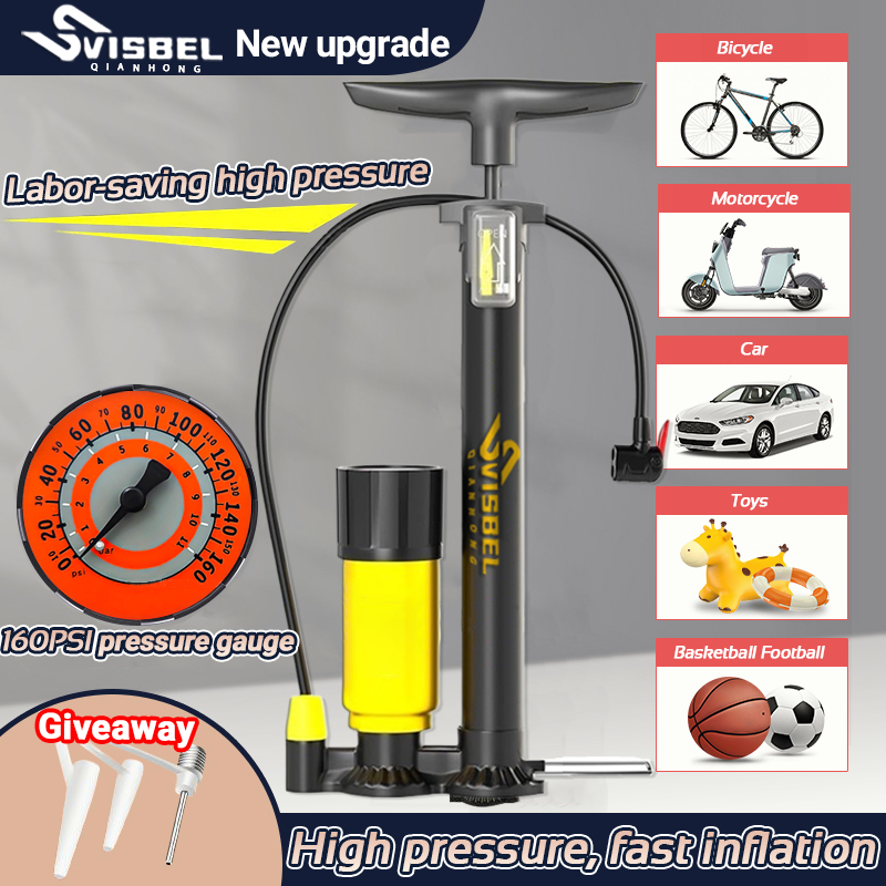 High Pressure Manual Pump with Gauge 160 PSI for Bike/Motorcycle/MTB ...