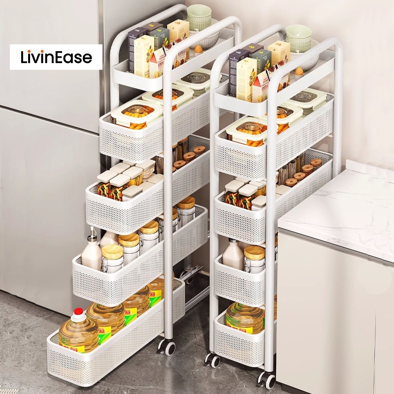 LivinEase Withdrawable Kitchen Pull Out Rack Cosmetics Rack Narrow ...