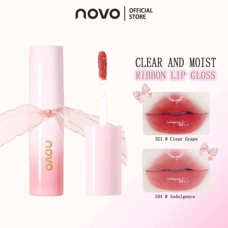 NOVO 6125 Water Bright Color Ribbon Lip Gloss Natural Moisturizing Lip ...