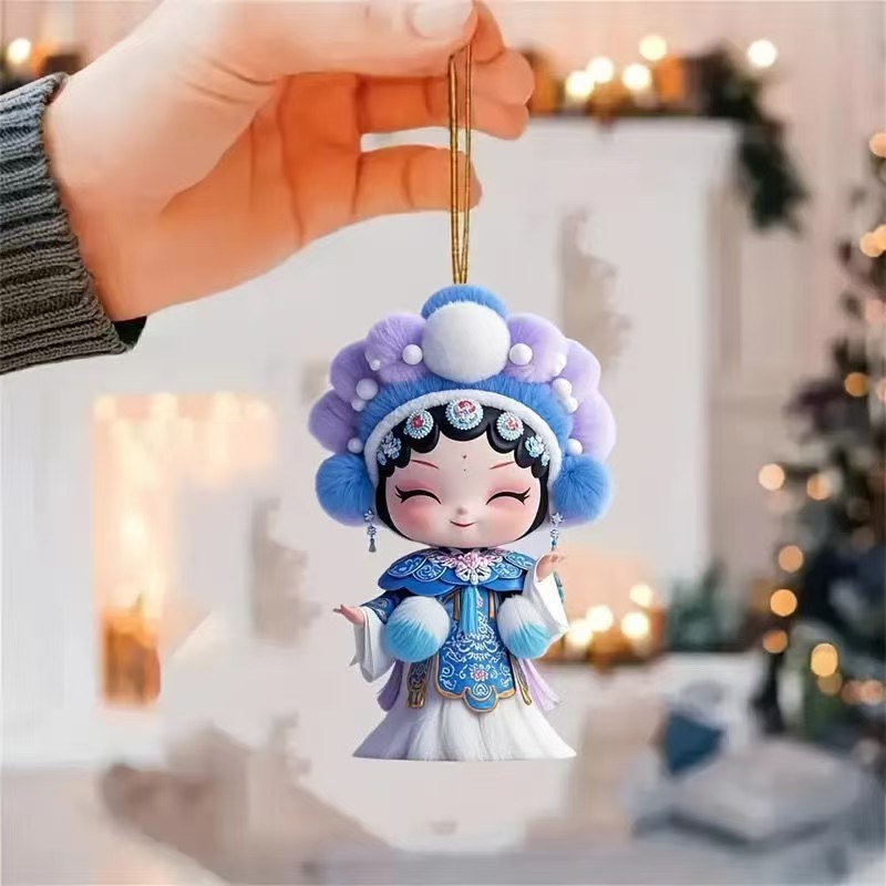 Chinese Style Huadan Opera Character Acrylic Keychain 2D Car Rearview ...