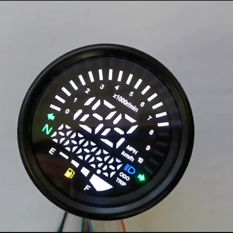 Universal Motorcycle Meter Speedometer Digital Odometer 199KM/H Round ...