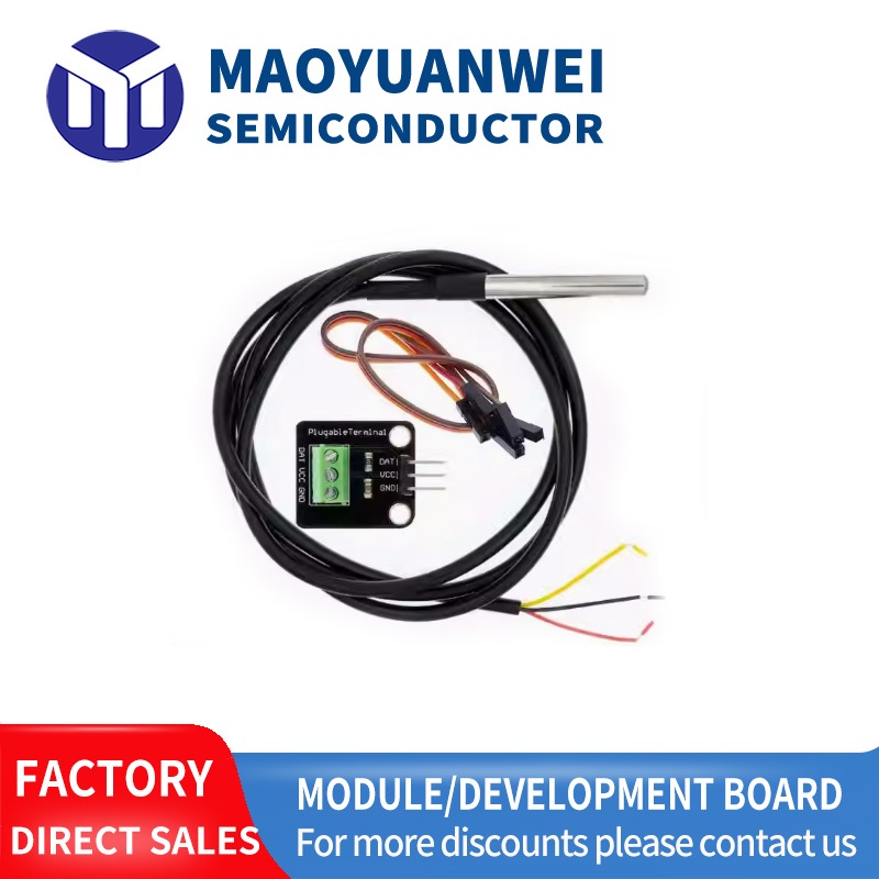 2pcs DS18B20 Fully Waterproof Temperature Sensor Module Digital Temperature Module Probe+Module ...