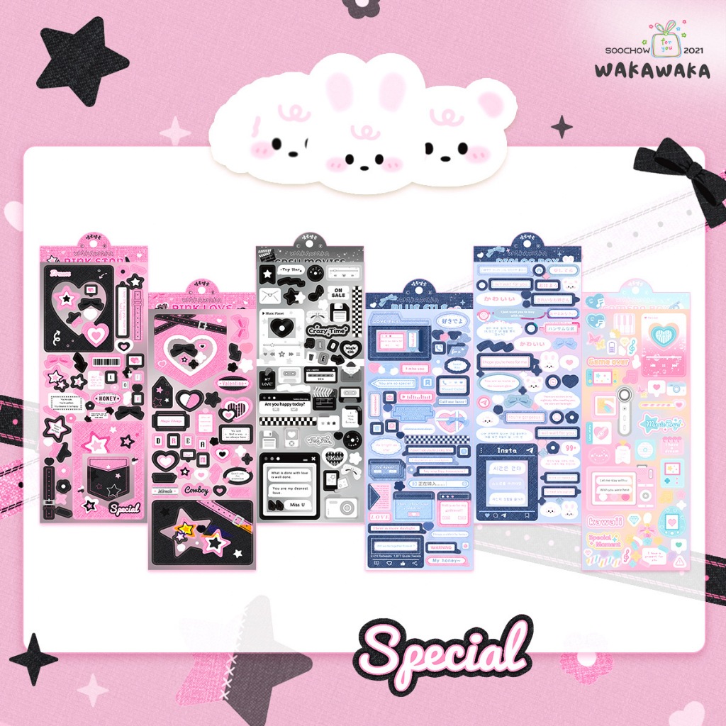 Cross-border Waka Original Handbook Guka Sticker Y2K Cowboy Frame Text ...