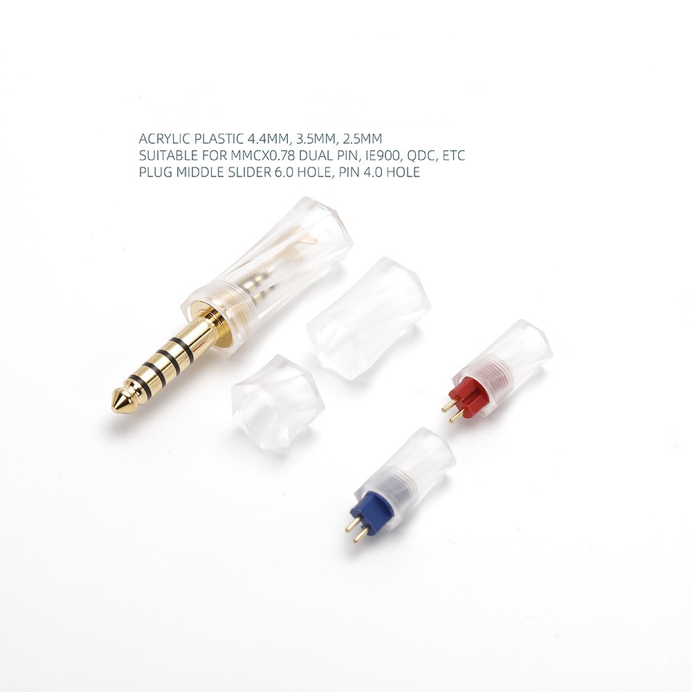 1 Set Acrylic plastic Assembly Welding Earphone Plug Audio Jack Splitter Slider Connector 2Pin 0 ...