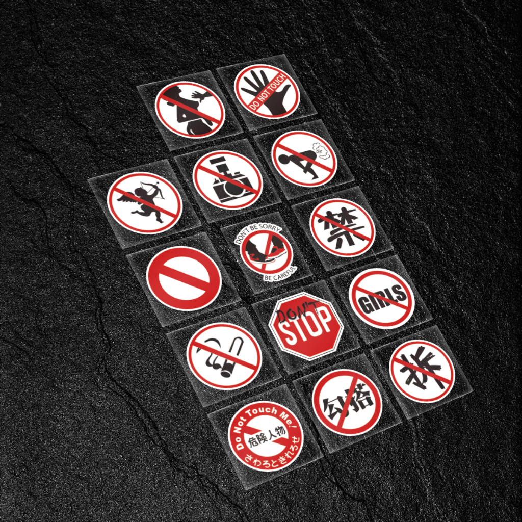 Personality Prohibition Sign Warning Sign Stickers Luggage Doors ...