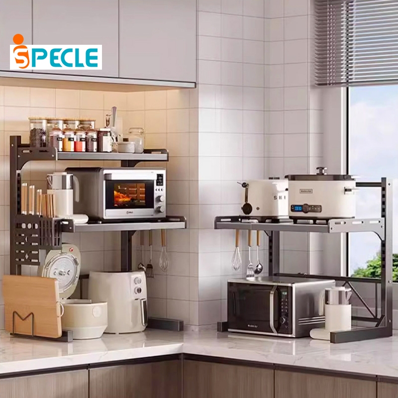 iSPECLE Adjustable Kitchen Rack 2/3 Layer Microwave Oven Rack Kitchen ...
