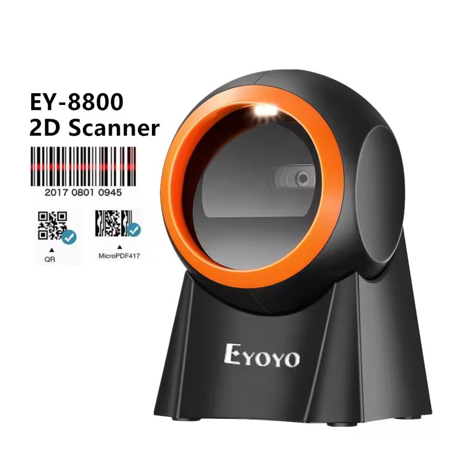 Eyoyo Ey 8800 1d 2d Desktop Barcode Scanner With Automatic Sensing Scanning Omnidirectional Usb