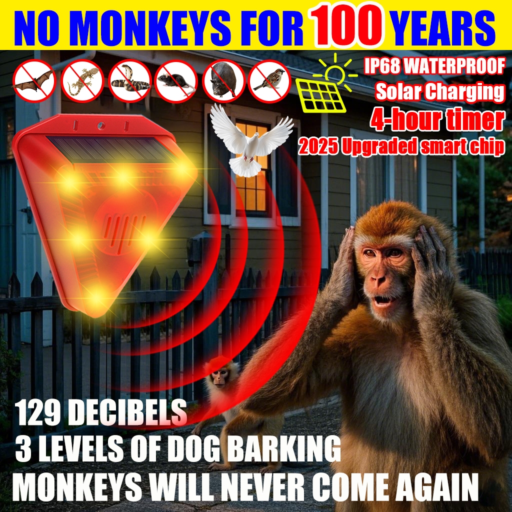 18 kinds of mimicking animals Loud 129db Solar Alarm Sensor Dog Barking ...