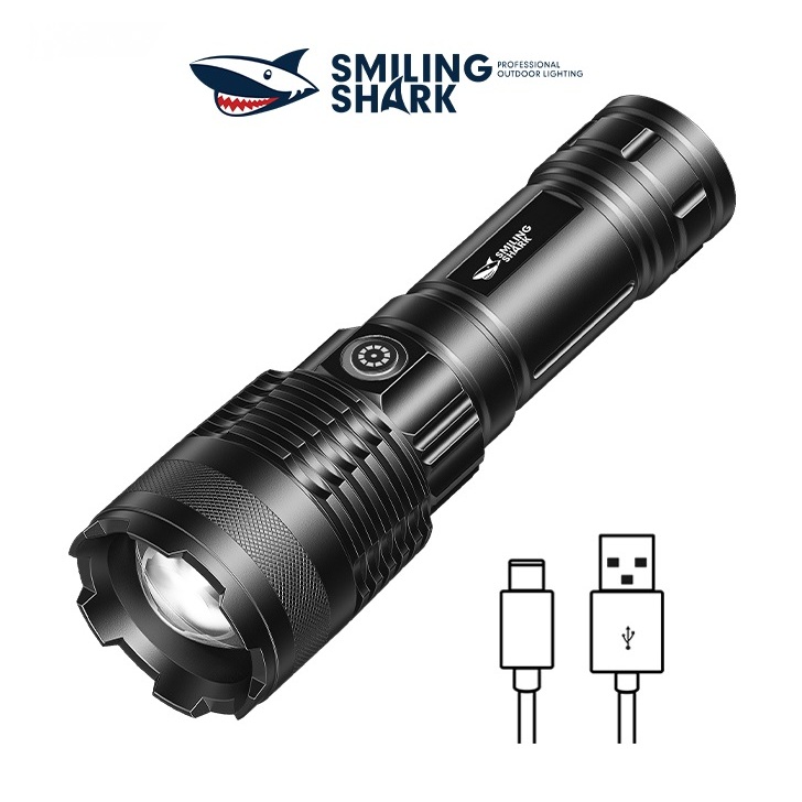 SmilingShark Rechargeable Torch Light Led M60 6000LM Super Bright ...