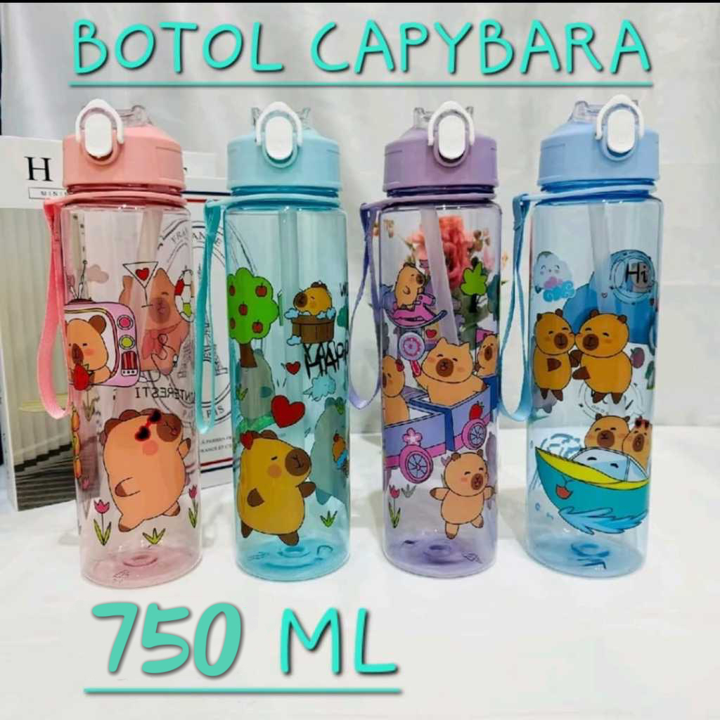 750ML capybara Water Bottle Drink Up Tritan Bottle School Cup Water ...