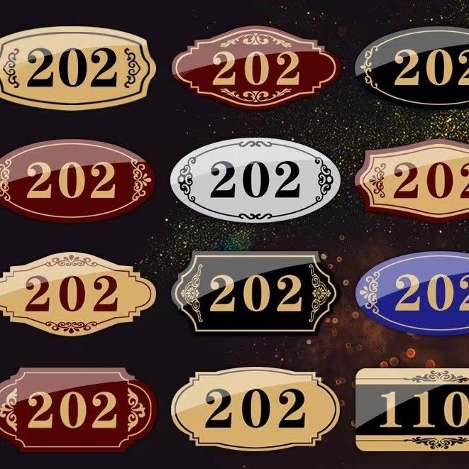 Customized Acrylic House Number Floor Number Plate Small District Hotel ...