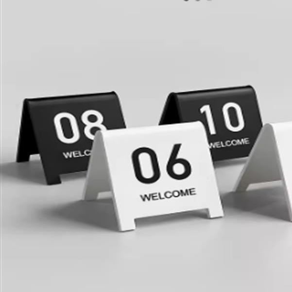 Table Number Plate Vertical Customized Number Plate Acrylic Double ...