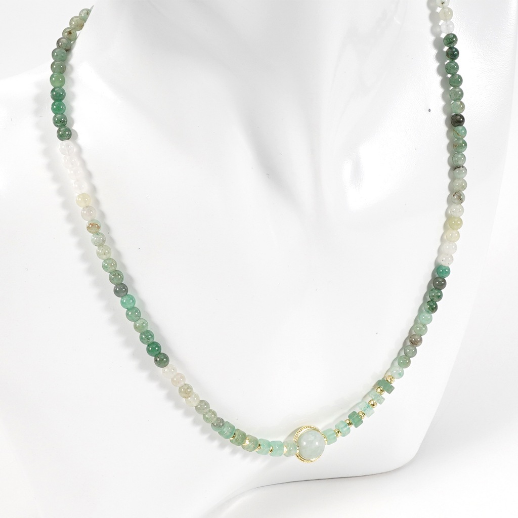 Green Natural Stone Dongling Jade Stone Necklace Jewelry for Women Mom ...
