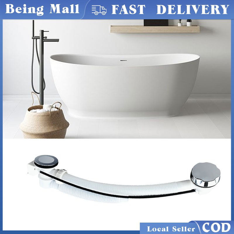 Bathtub Drain Bath Overflow Waste Pipe Concealed Waste Pipe Pop-Up ...