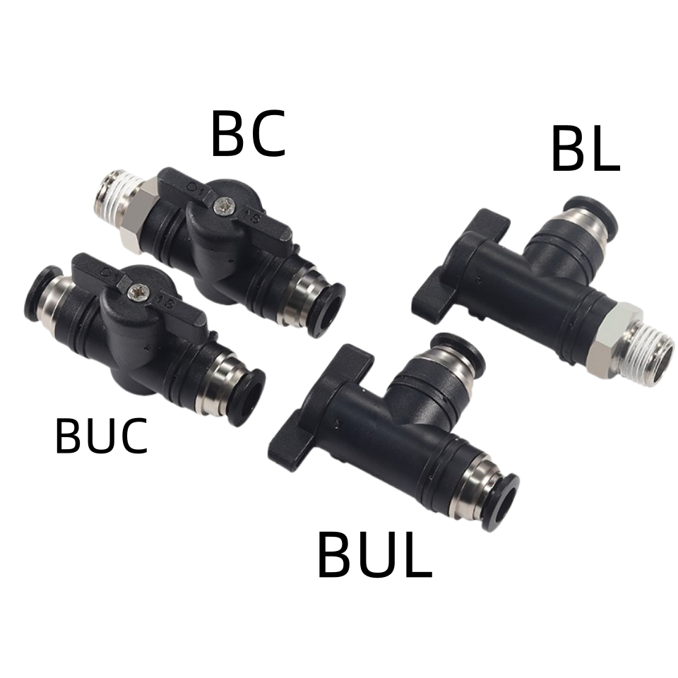 Pneumatics Air Throttle Valve Speed Control Quick Hose BUC/BC/BUL/BL Straight Elbow Value ...