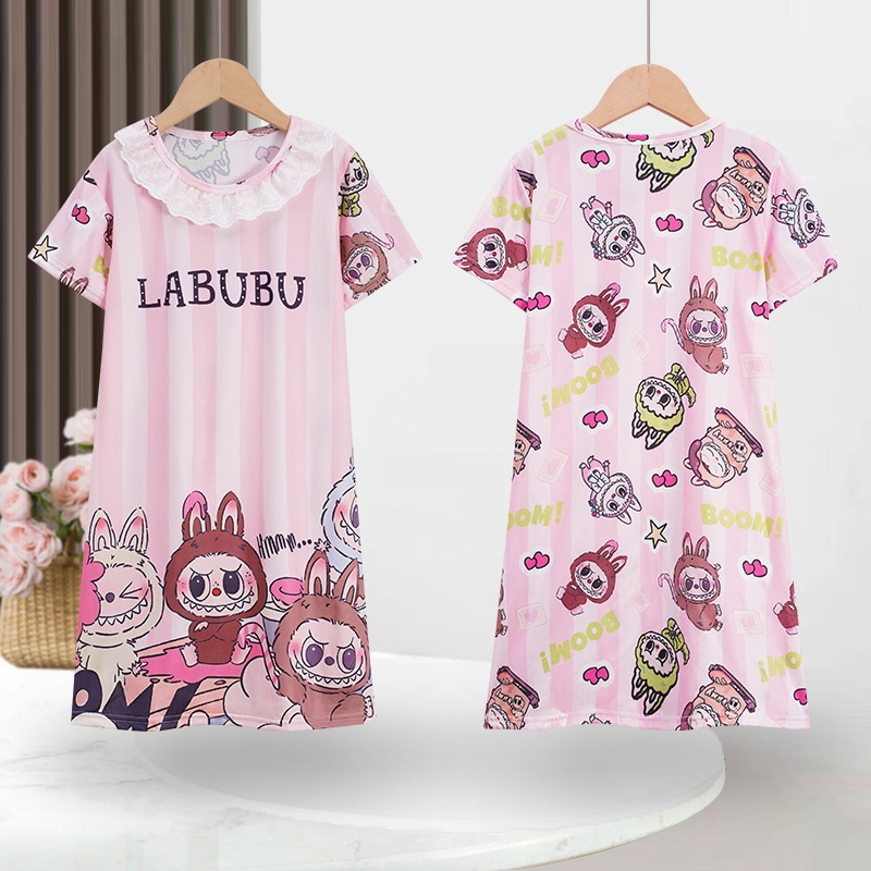 Labubu Cute Sleepdress Comfortable Breathable Girl Cartoon Short Home ...