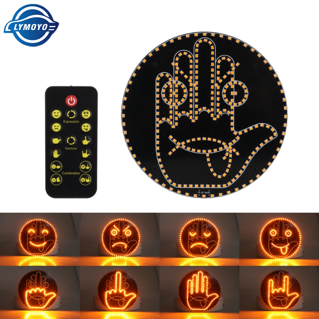 LYMOYO Car Funny Gesture Light With Remote Expression Light Road Rage ...