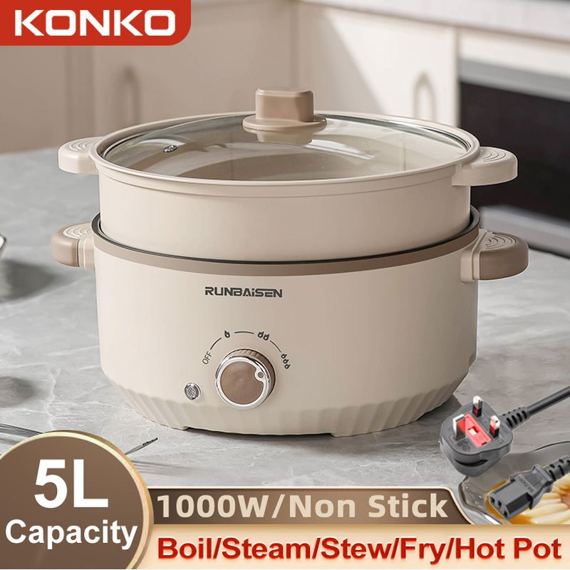 5L Large Capacity Multifunctional Electric Cooker 电煮锅 Non-Stick Multi ...