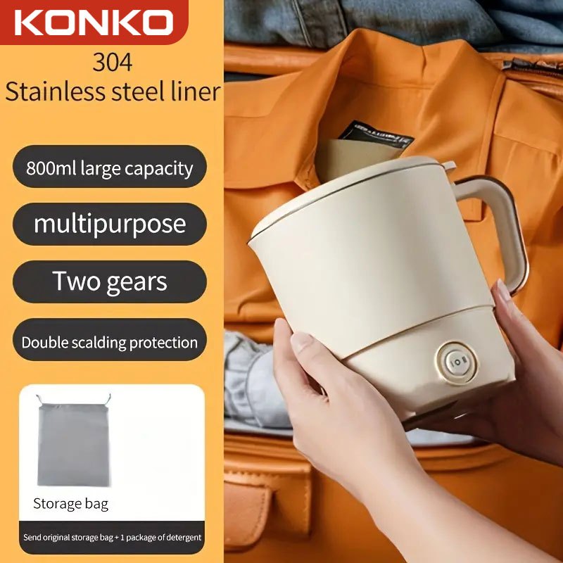 800ml 2 In 1 Portable Kettle Electric Mini Kettle Travel and Multi ...