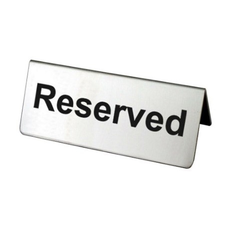 Double Sided Reserved Restaurant Stainless Steel Table Sign/ Stainless ...